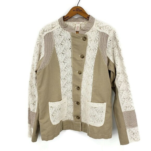 Sundance | Sweaters | Sundance Eyelet Linen Jacket Womens Topper Button ...
